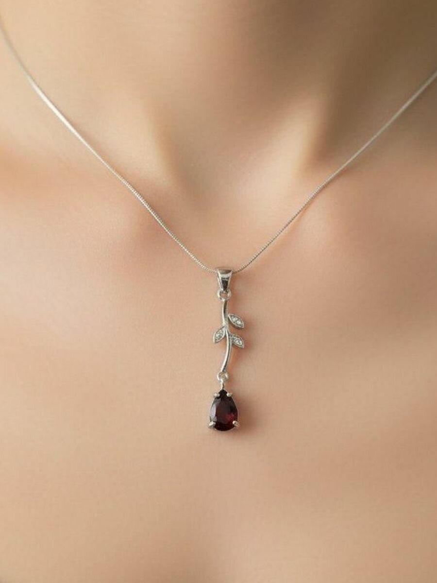 Подвеска, серебро, 925 проба, родирование, фианит