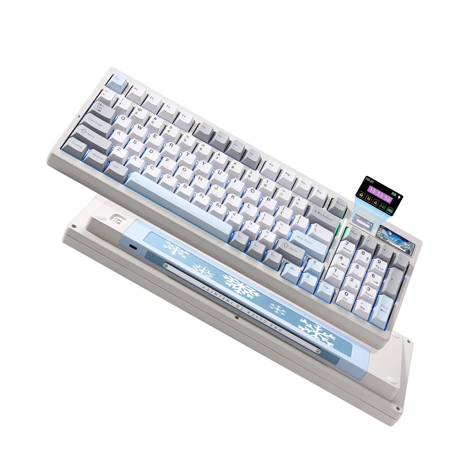 YUNZII IF99 черная механическая игровая клавиатура 95 клавиш Cocoa Cream V2, White