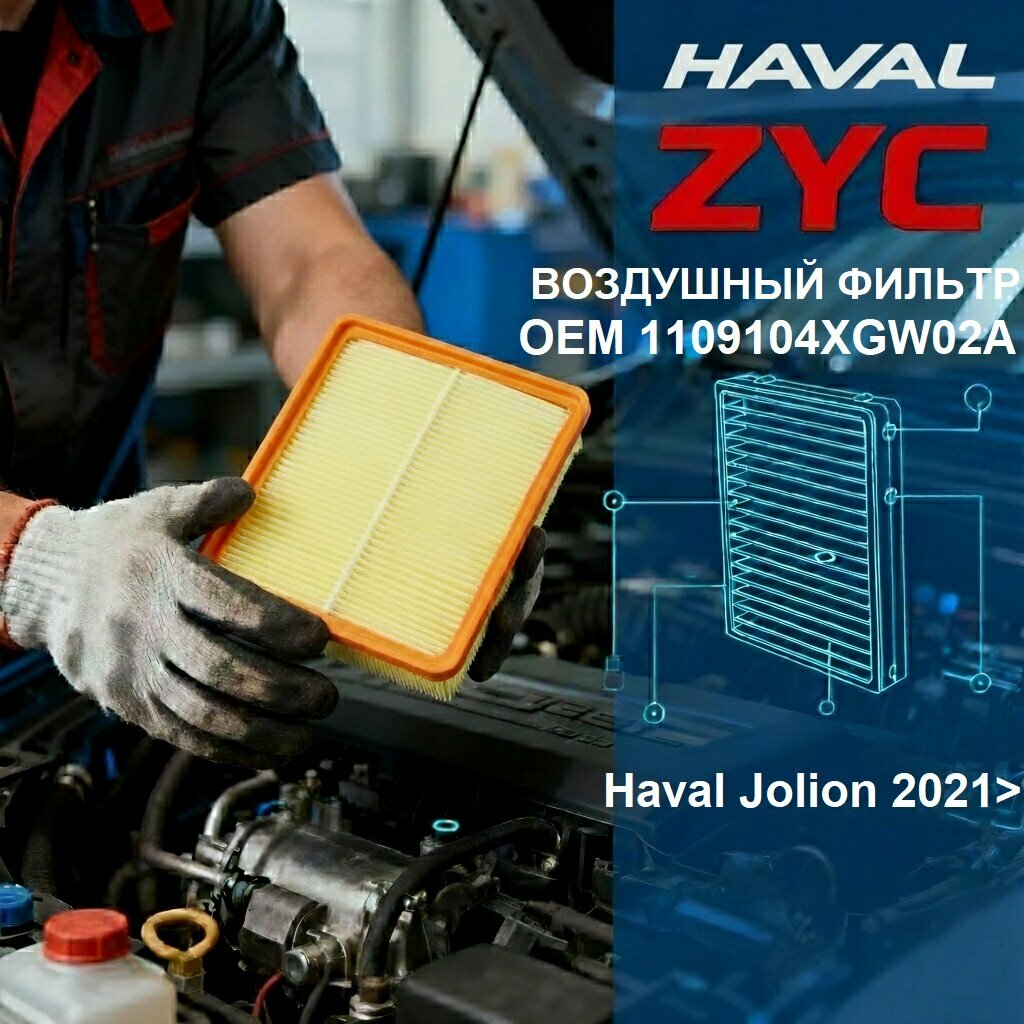 Воздушный фильтр ZYC для Хавал Джулион Haval Jolion 2021> 1109104XGW02A