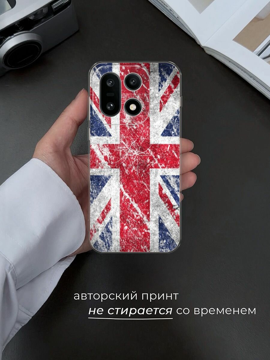 Силиконовый чехол на OnePlus 15 / Ван Плас 15 с принтом Флаг британский — фото 1