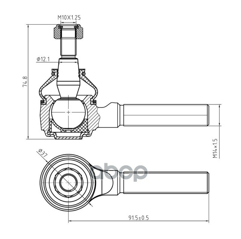 Наконечник рулевой тяги L/R CITROEN Berlingo 1996->/C4 2004->/Xsara 1997-2005, PEUGEOT 205 ->1994/306 1994-2001/307 2000->/Pa.