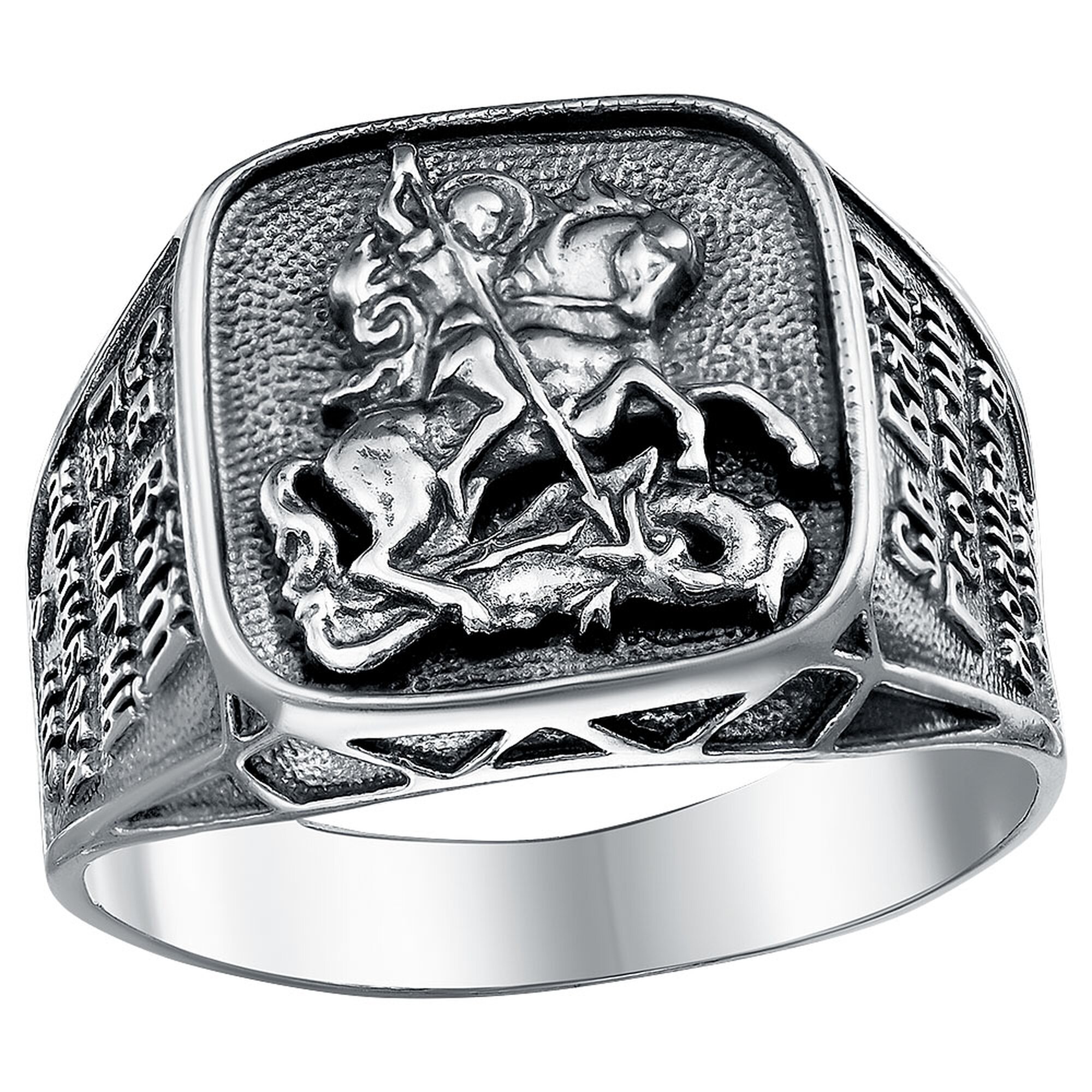 Кольцо, серебро, 925 проба, чернение