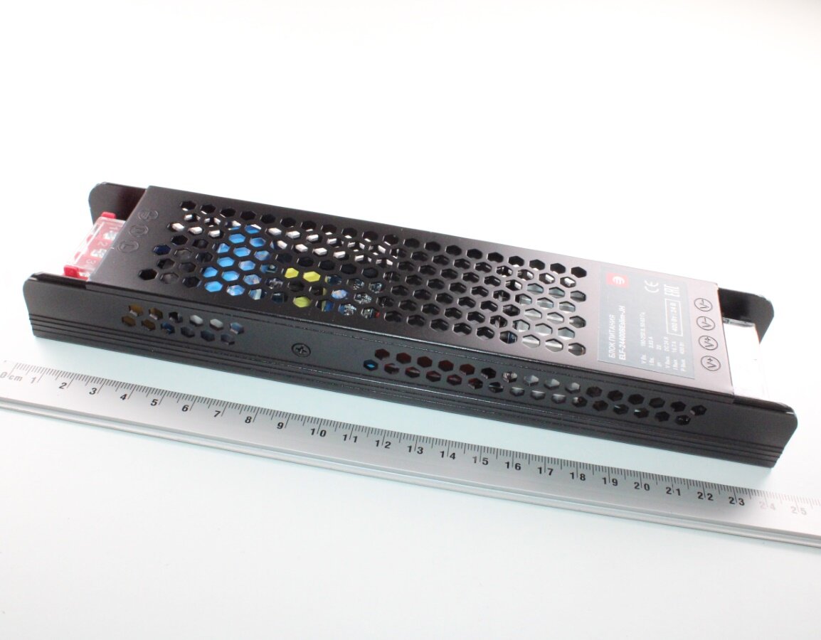 24V, 400W, 16.6A, 198-242VAC ELF-24400BEslim Black, Модуль питания сетевой (блок питания с винтами), ELF, Чёрный корпус