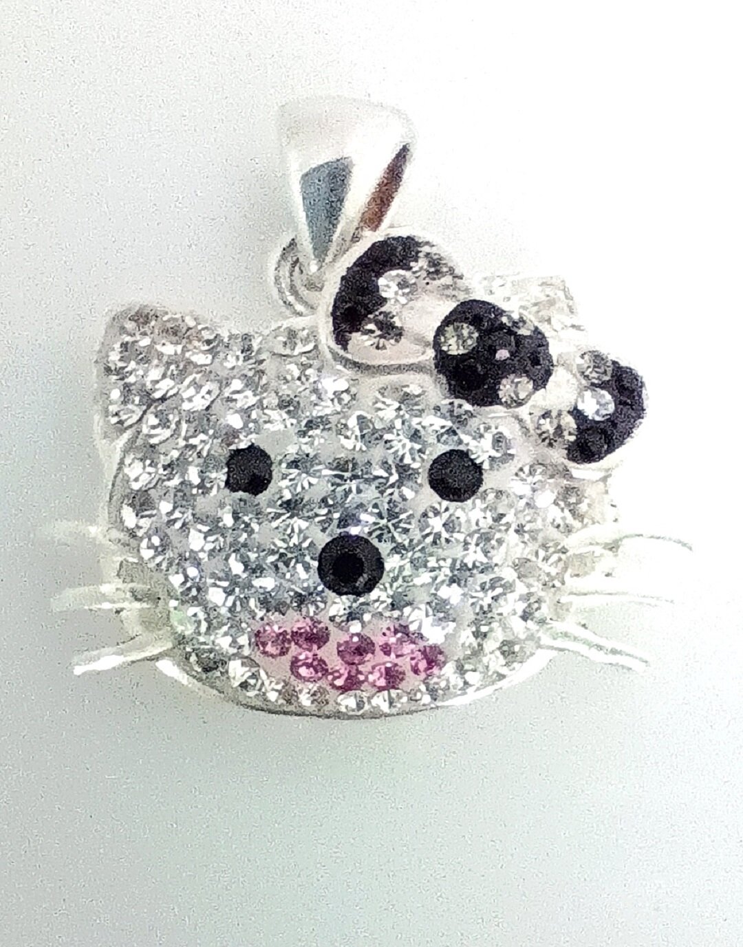 Подвеска, серебро, 925 проба, родирование, Swarovski Zirconia
