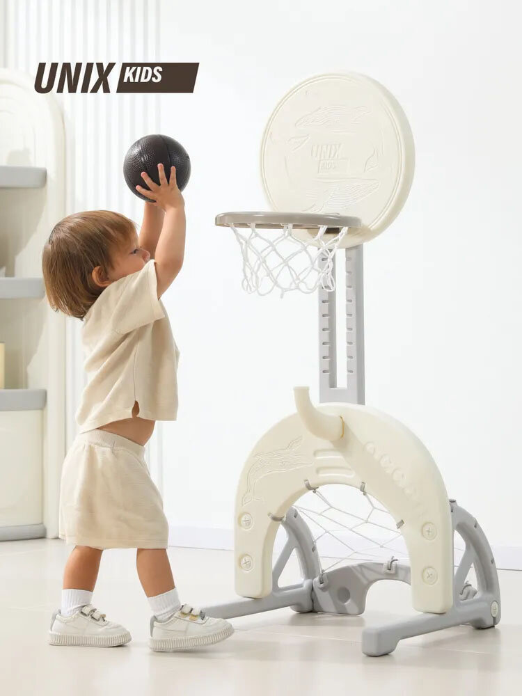 Стойка баскетбольная "UNIX Kids Ocean Grey", 4 в 1, для дома и улицы