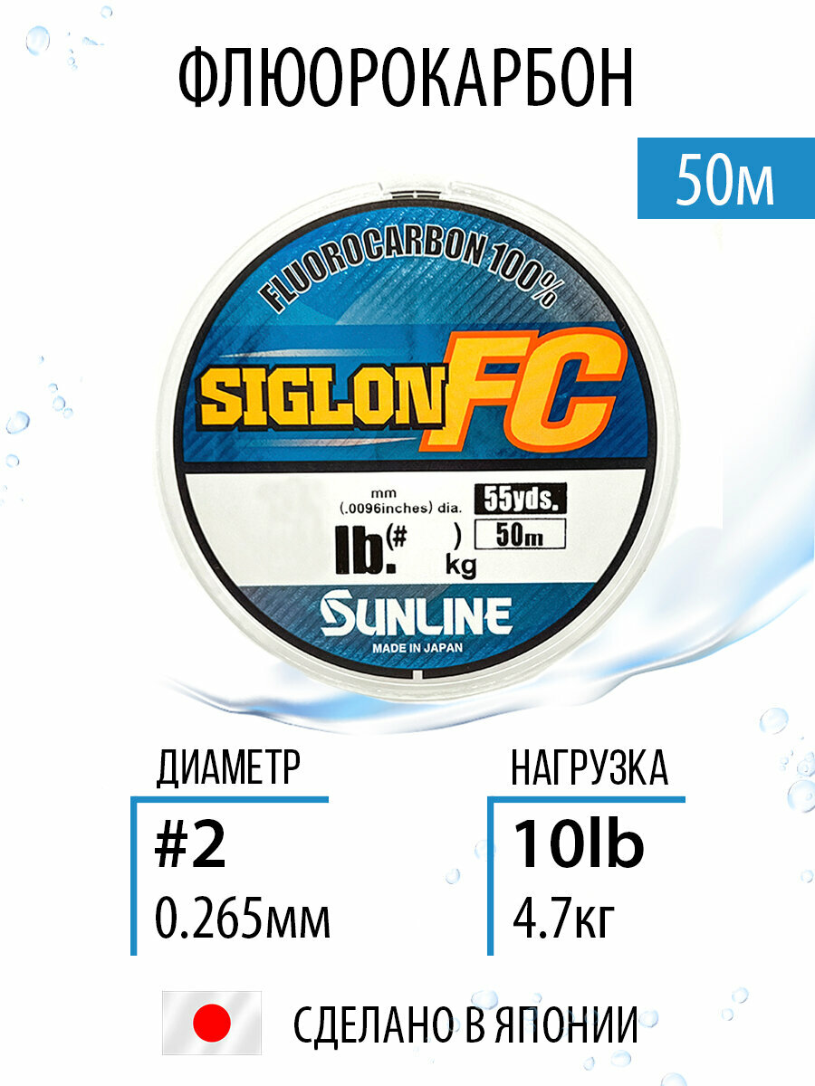 Флюорокарбон Sunline SIGLON FC 2020 50m Clear 0.265mm 4.7kg/10lb