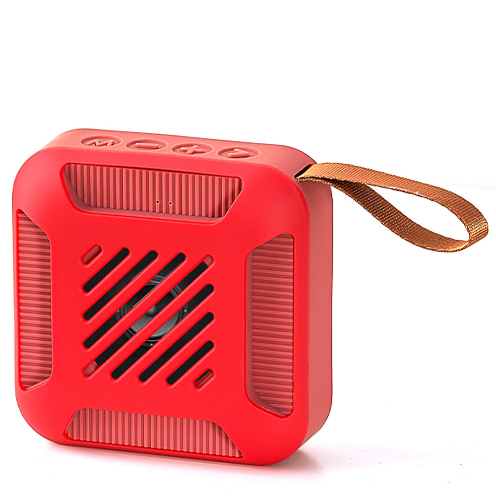 Колонка BT5.3 Водонепроницаемая IPX7 Портативная Маленькая, Беспроводная Душовая Колонка, Соединение Серии TWS, 36Ч Долговечность для Телефона Планшета Ванная Кухня, Черный Кожевый Цвет Красный