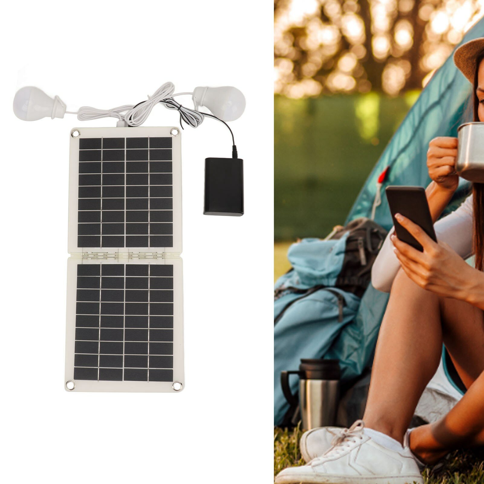 Солнечные лампочки 60 Вт на солнечной энергии портативный светильник для кемпинга с 2 шт. USB-лампами высокой яркости для уличной палатки