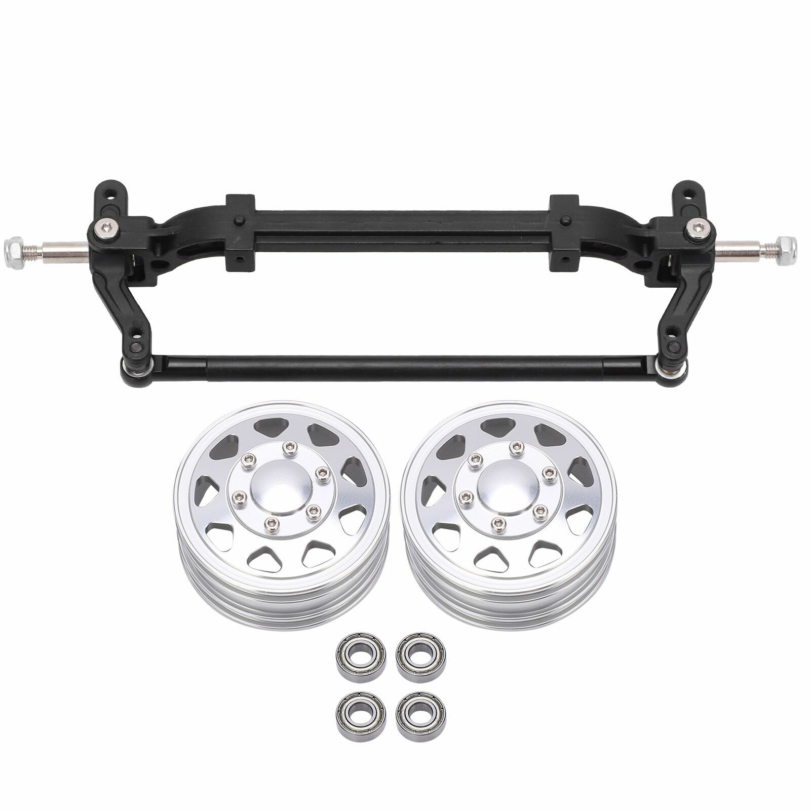 Металлический рулевой передний мост, ступица переднего колеса без привода и подшипник для модели трактора Tamiya 1:14