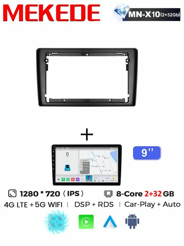 Магнитола 9" Mekede MN X10 Pro 2/32 Gb LADA Granta Sport 2011-2018 (B) carplay