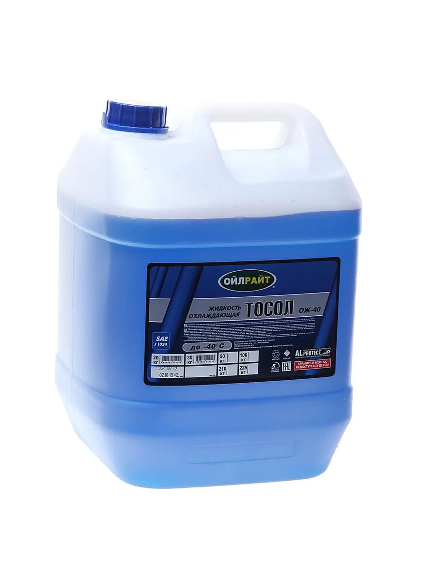 Жидкость охлаждающая тосол ОЖ-40 20кг/17.8л OIL RIGHT