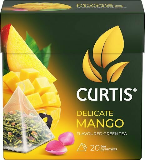 Чай зеленый CURTIS Нежный манго, 20пир x 3 упаковки
