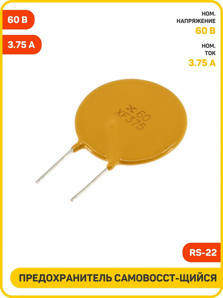 Предохранитель самовосстанавливающийся Ruichi 60 В/3.75 А (RS-22)