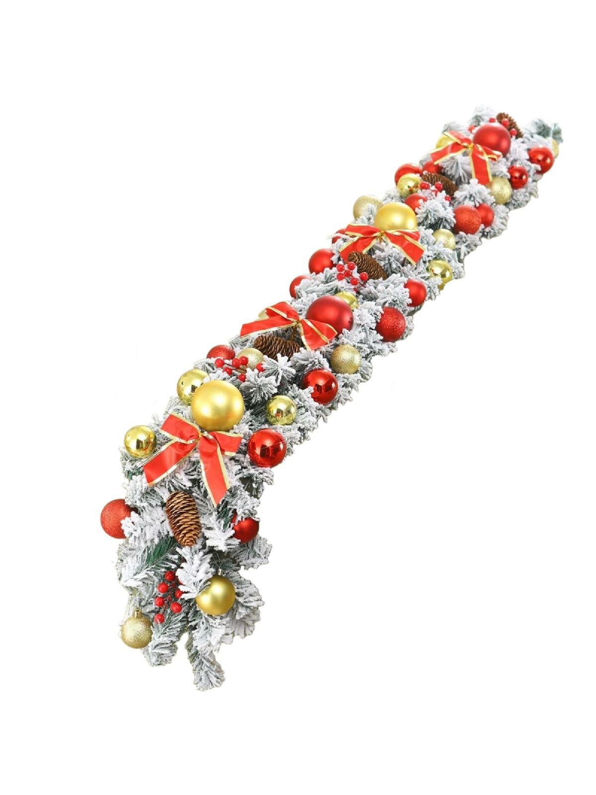 Красивый венок из сосны и сосновых шишек для рождественского оформления дома и стен