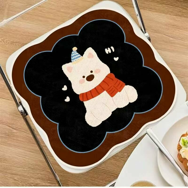 Подушка на стул, нескользящий коврик, зимняя плюшевая подушка на диван, подушка на обеденный стул, 40x40 см