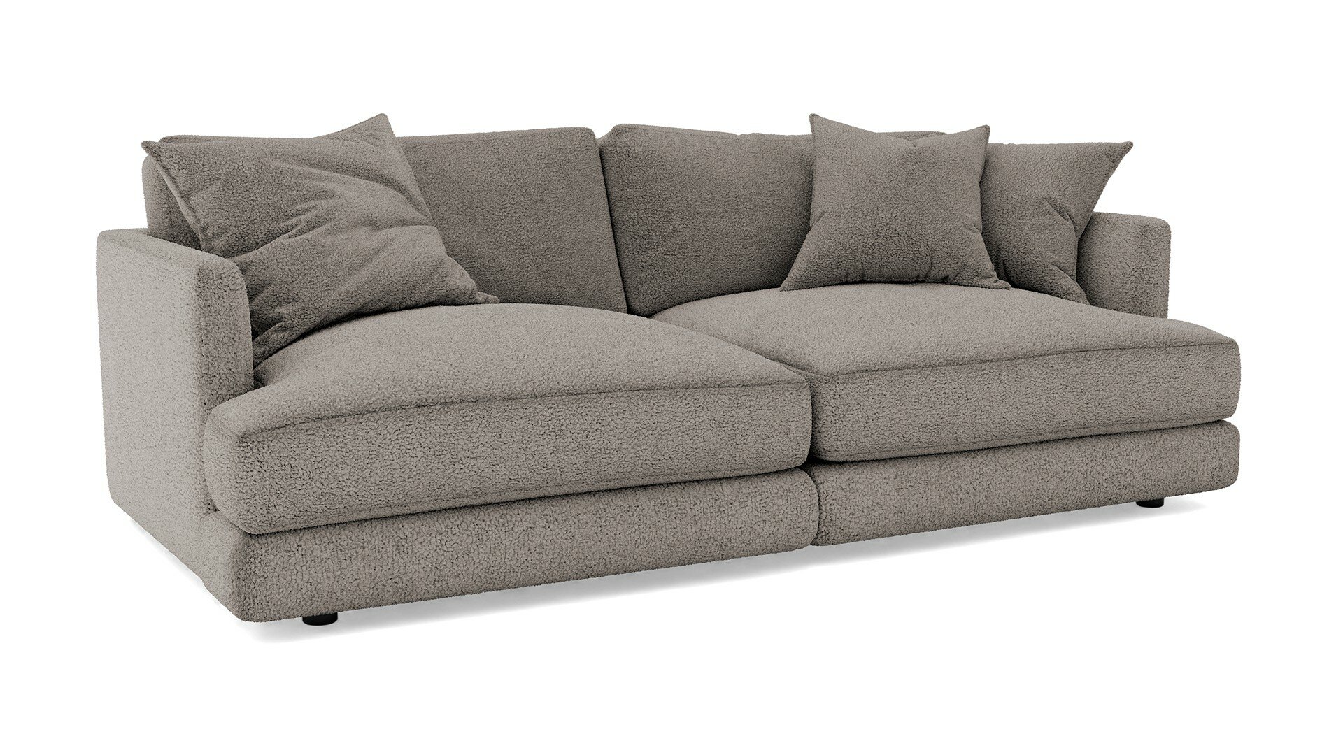 Диван Ибица 2 Camel 04 NEW 212x105x87 см, коричневый Букле, еврокнижка Фиеста