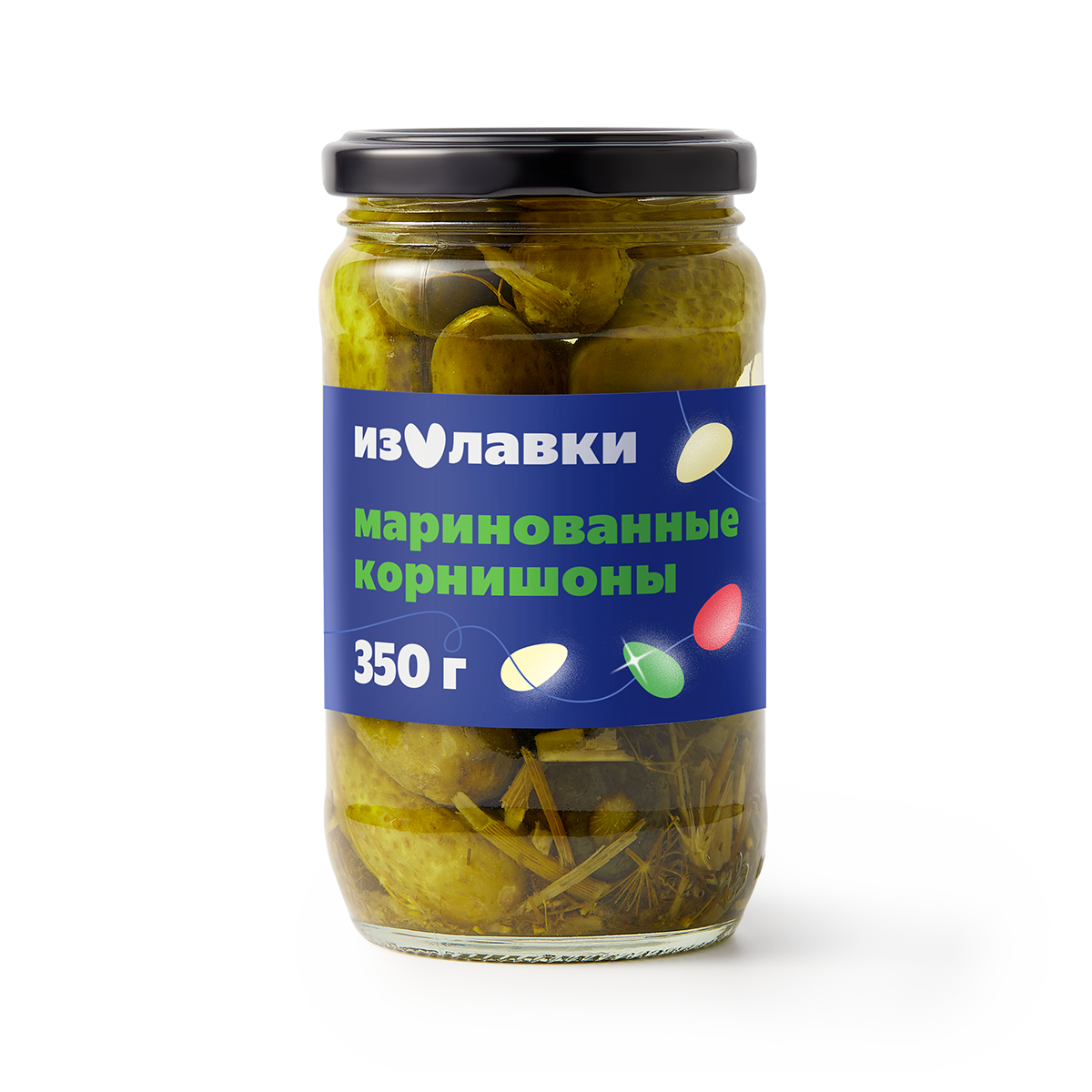 Огурцы корнишоны «Из Лавки», маринованные, в стеклянной банке, 350 г