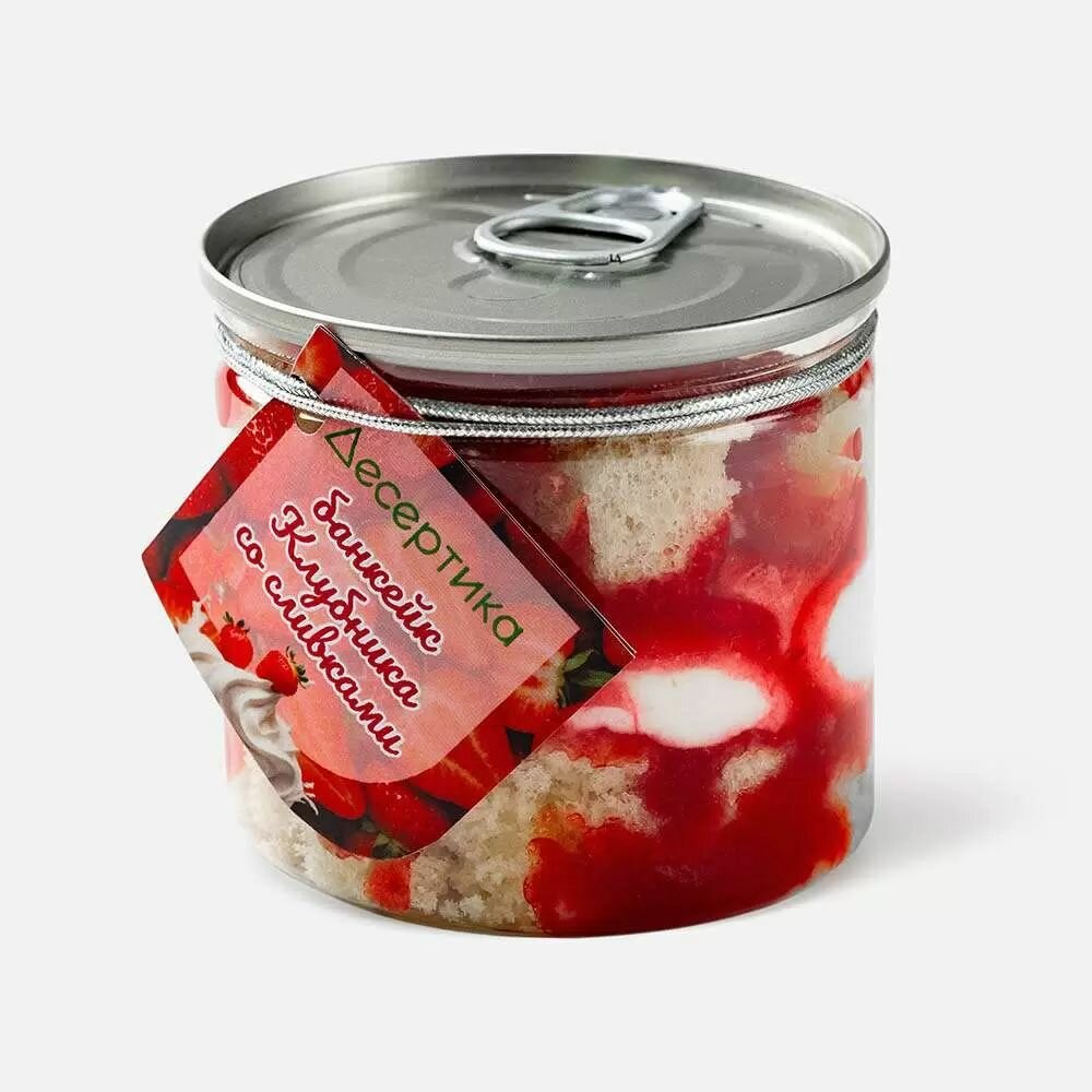 Банкейк пирожное бисквитное Клубника со сливками 120 гр. Десертика