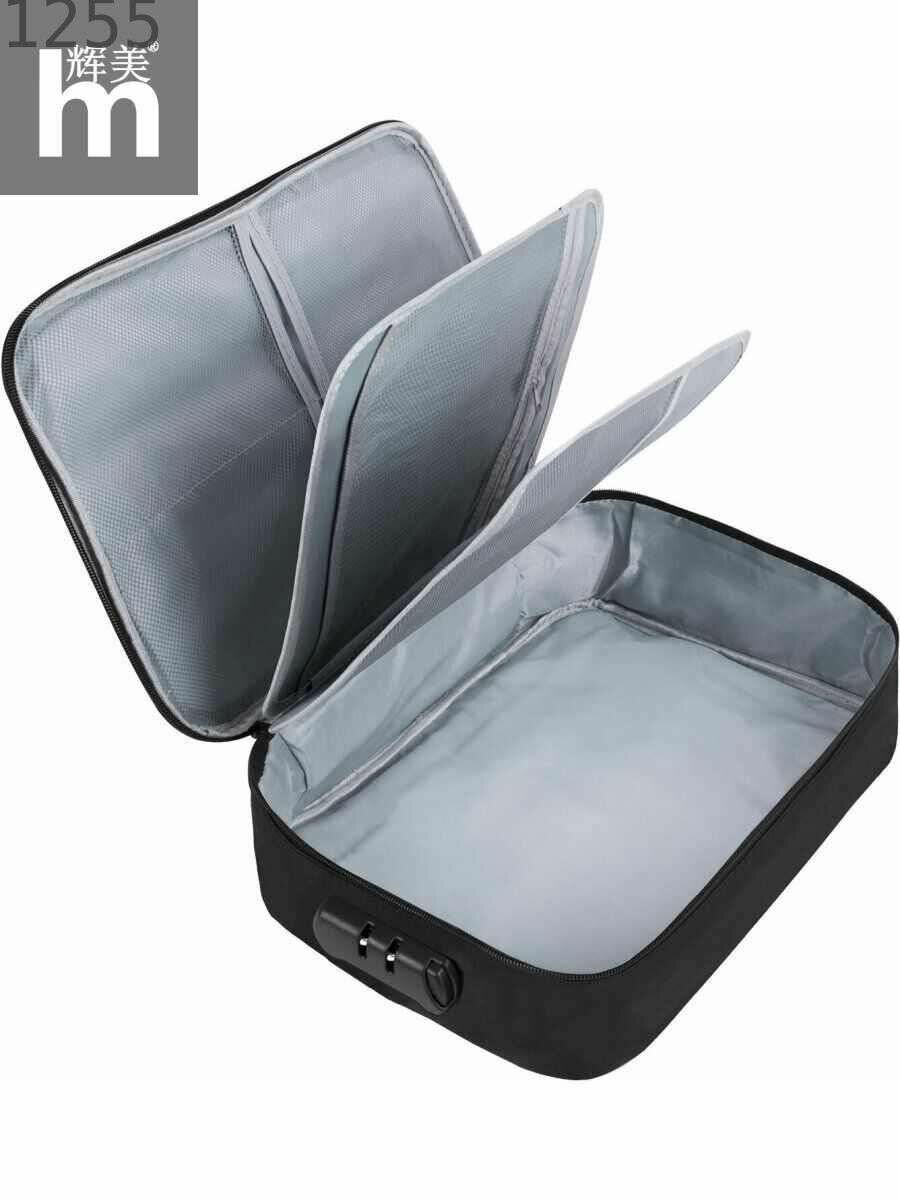 Папка органайзер для хранения документов и бумаг А4, коробка для хранения вещей с крышкой, контейнер для мелочей с кодовым замком водонепроницаемый, черный, Brauberg