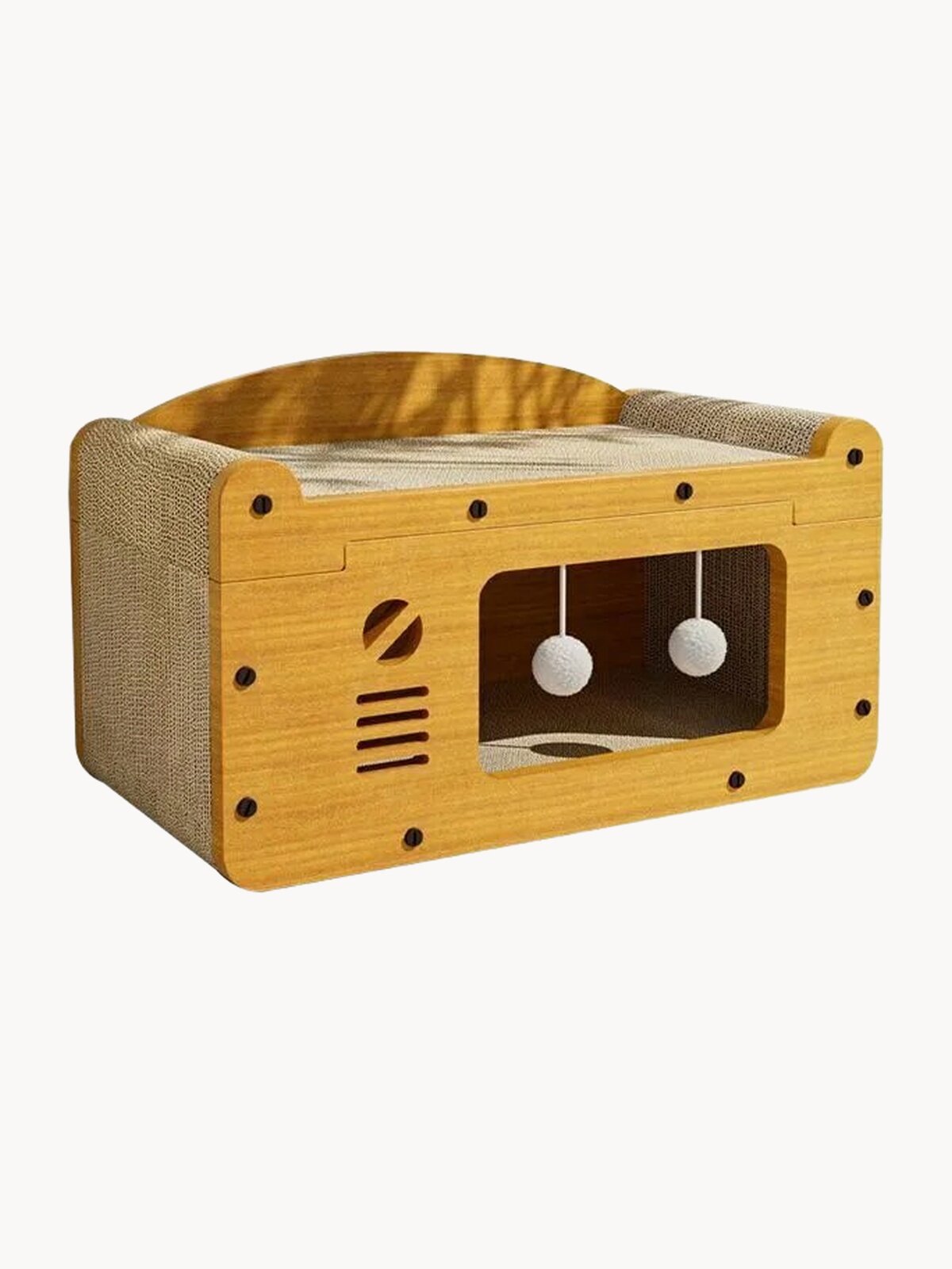 Кошачий домик "Вилла", дерево, 30x56x30 см, когтеточка, для кошек