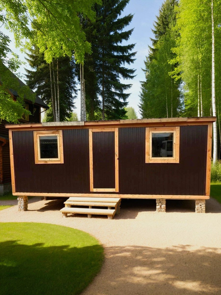 Бытовка утеплённая 6×2,3 м | Профлист + ДВП, Электрика