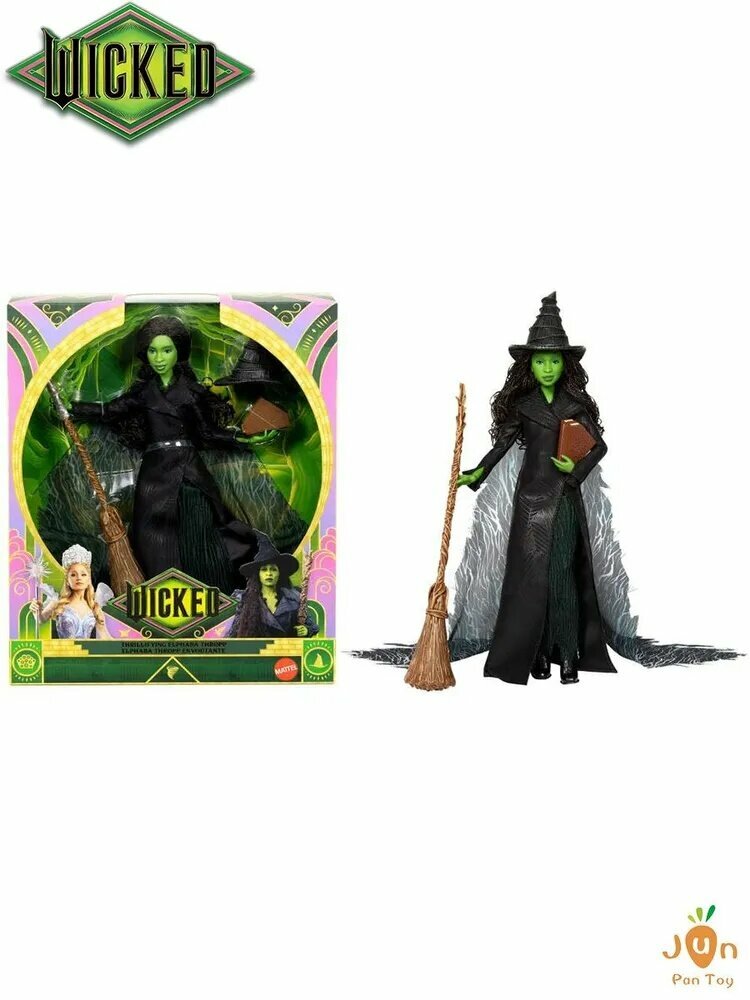 Модная кукла барби, Mattel Barbie Wicked Good Deluxe Elphaba JFM12 / игрушки для девочек, набор волшебной ведьмы, с аксессуарами, подойдет в качестве подарки на новый год 2026
