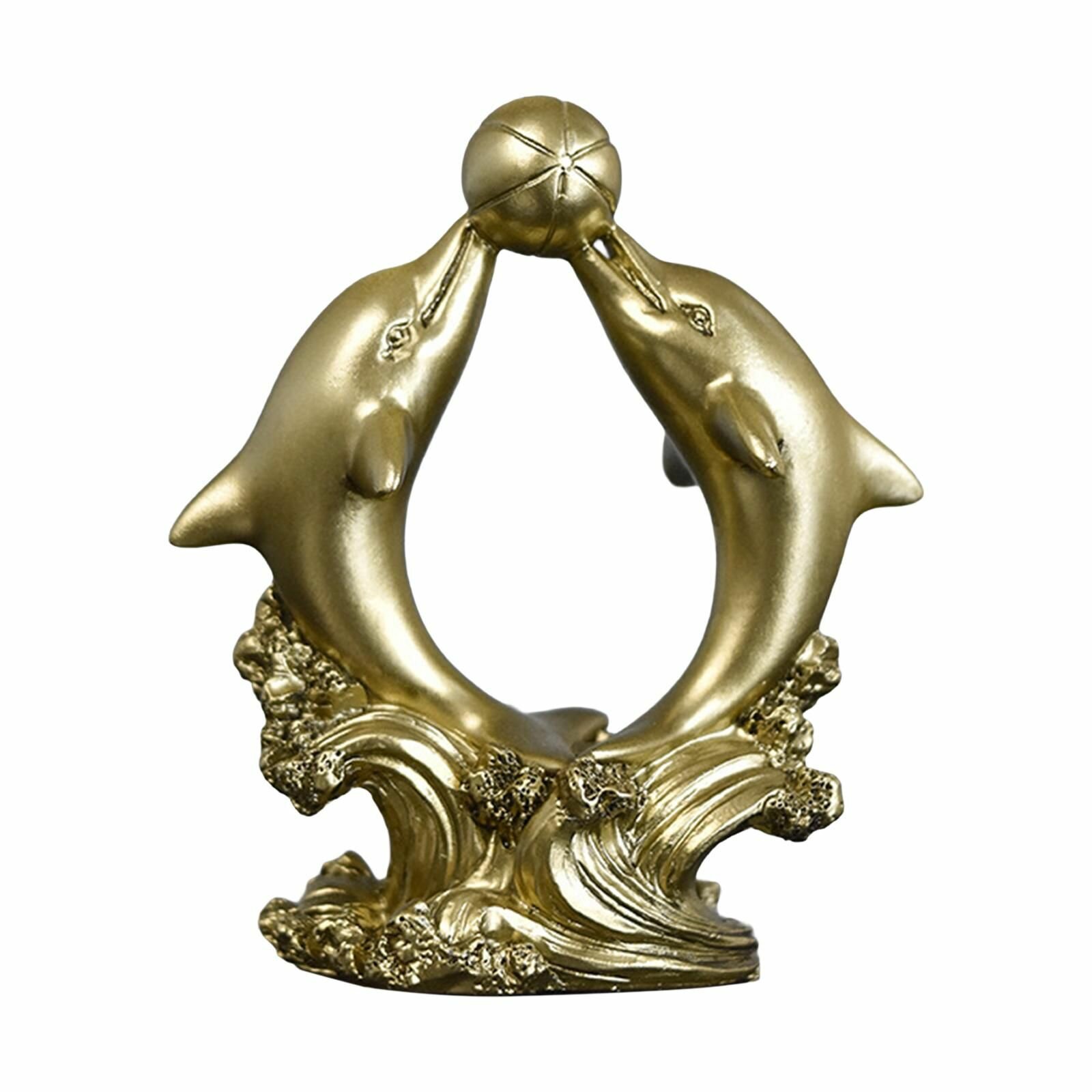 Фигурка дельфина из смолы, изящный морской обитатель для украшения стола, современный элемент интерьера