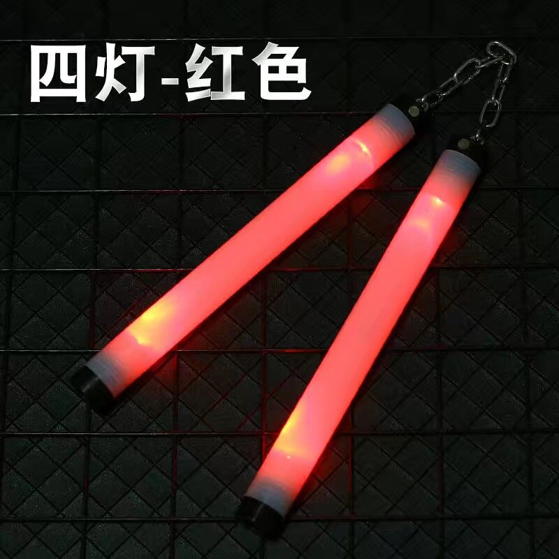 ▧Светящиеся в темноте нунчаки для детей, тренировочные нунчаки для взрослых, начинающих, двухсекционные, цветные, вибрирующие, светящиеся для практики