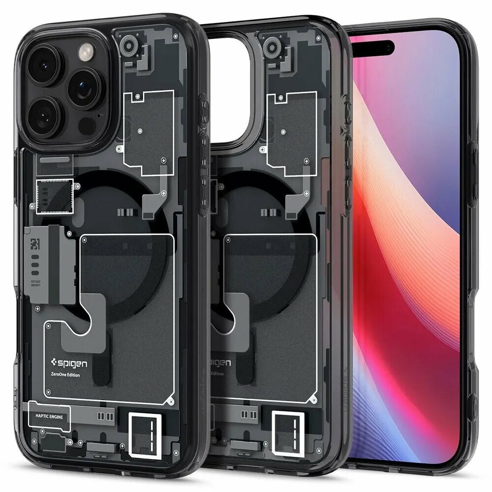 Чехол на iPhone 16 Pro Max (ACS08004) Ultra Hybrid MagSafe / Спиген Чехол для Айфон 16 Про Макс Черный Внутренности