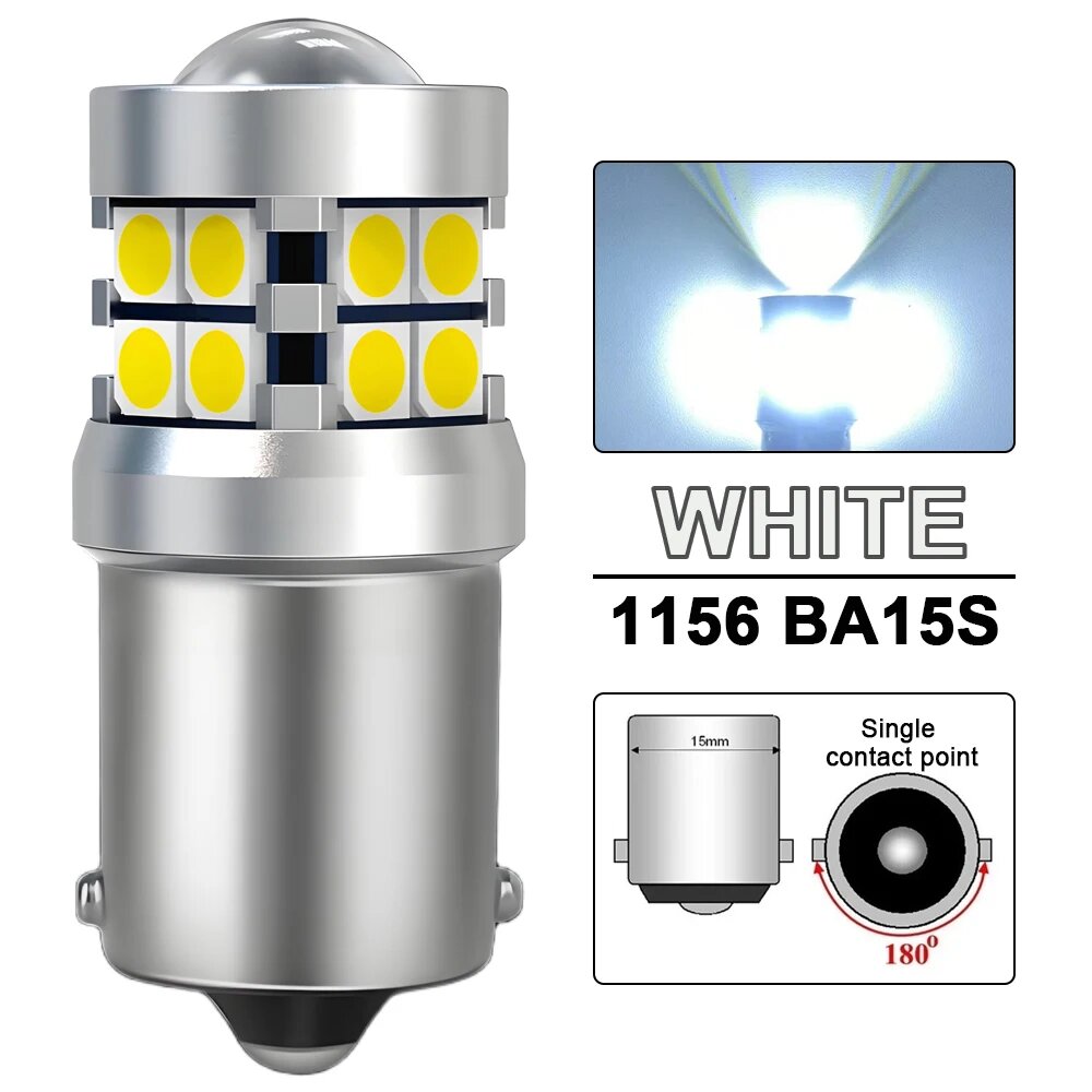 2 шт. 1156 BA15S LED White 12V