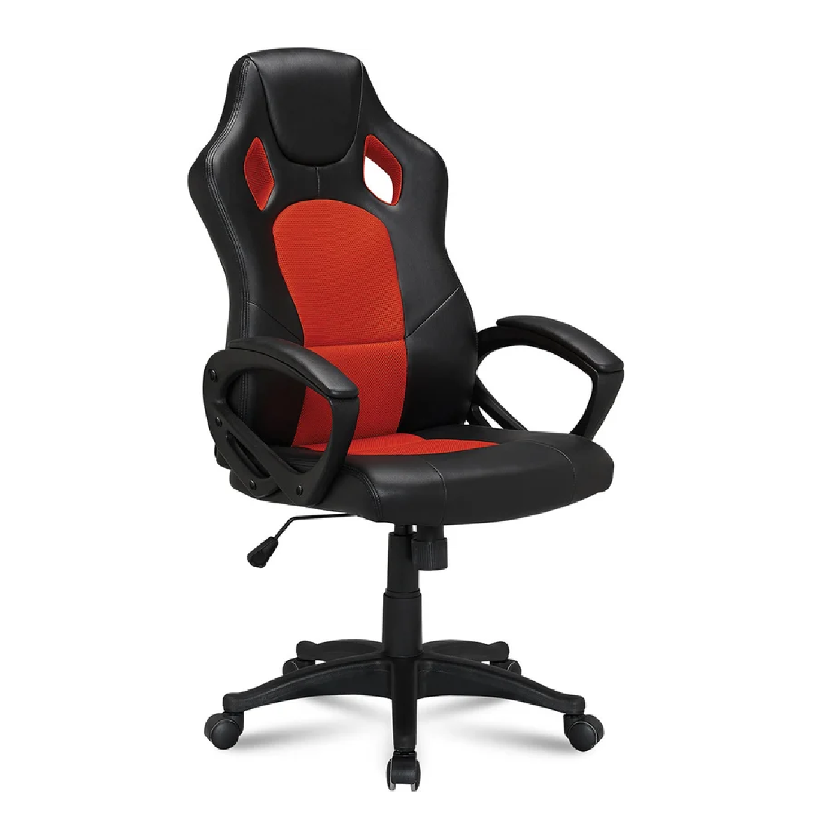 Кресло игровое Brabix Rider EX-544, с подлокотниками, эко кожа / ткань (531583) черный/красный