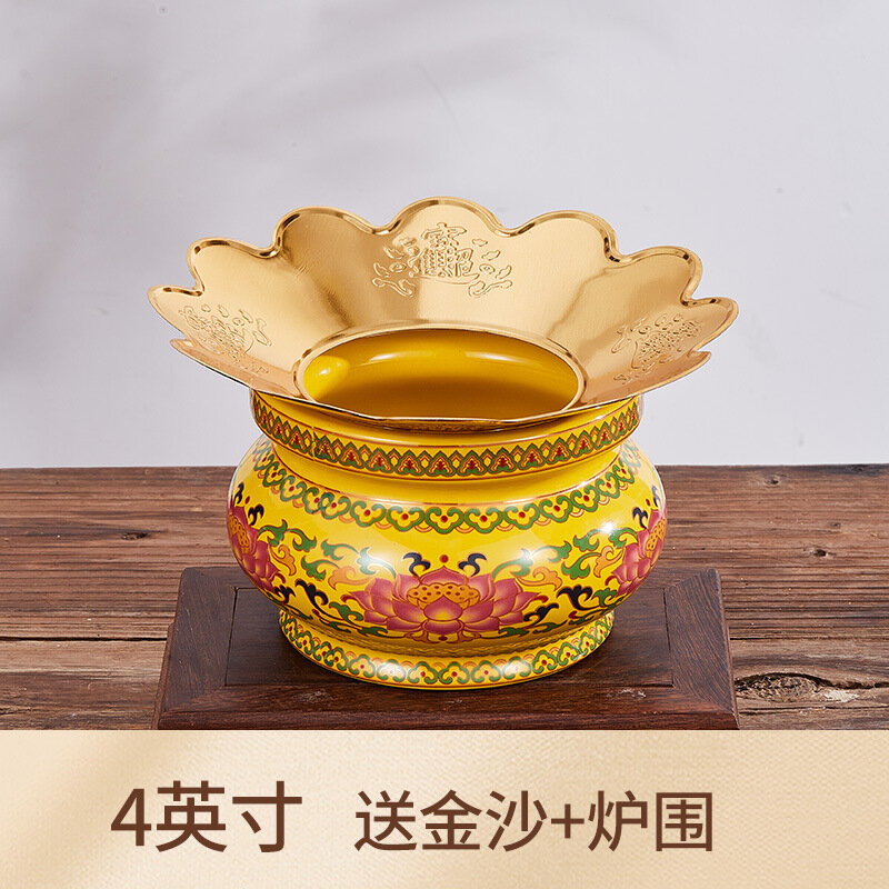 Керамическая позолоченная курильница для домашнего использования, для поклонения Гуаньинь и Богу богатства, большая курильница с Сутрой Сердца, оптом.