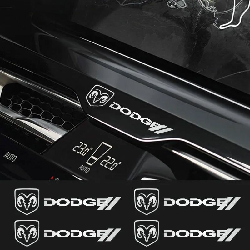 Наклейка на авто 4 шт. Dodge Додж размер 50*10 мм