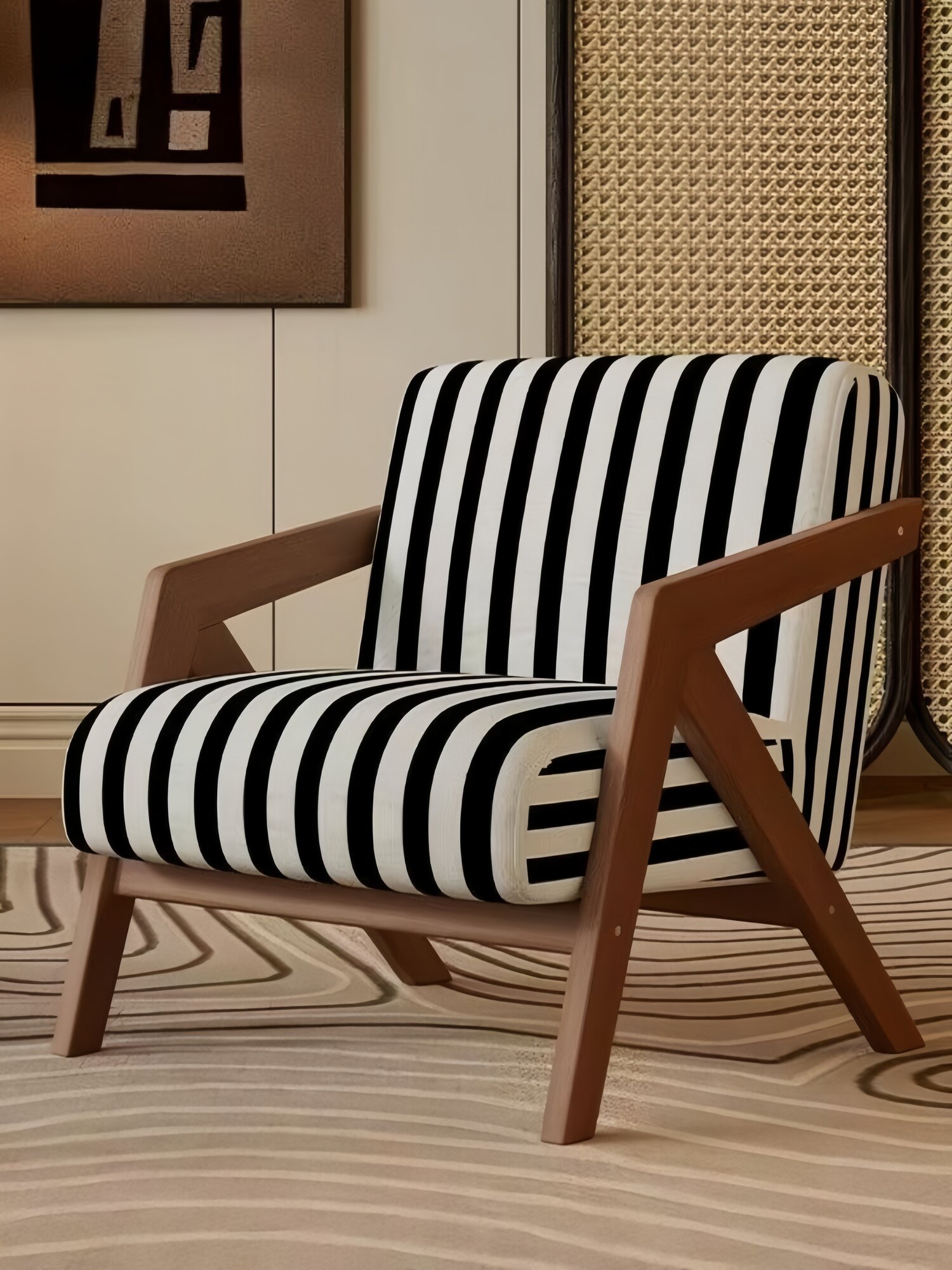 Одноместный диван-кресло, Резиновое дерево， 1 шт, 63х83х77 см