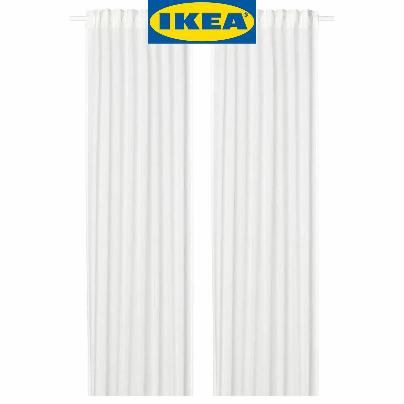 Икеа сильверлонн Западное холодноеШторы, 2 штуки, белые/с кулисами, 145x250 см