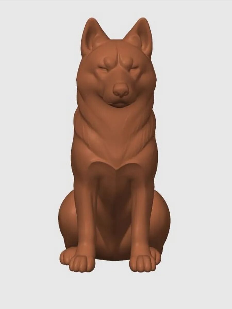 Ростовая статуэтка-Сибирский хаски (10см, корич. металлик)