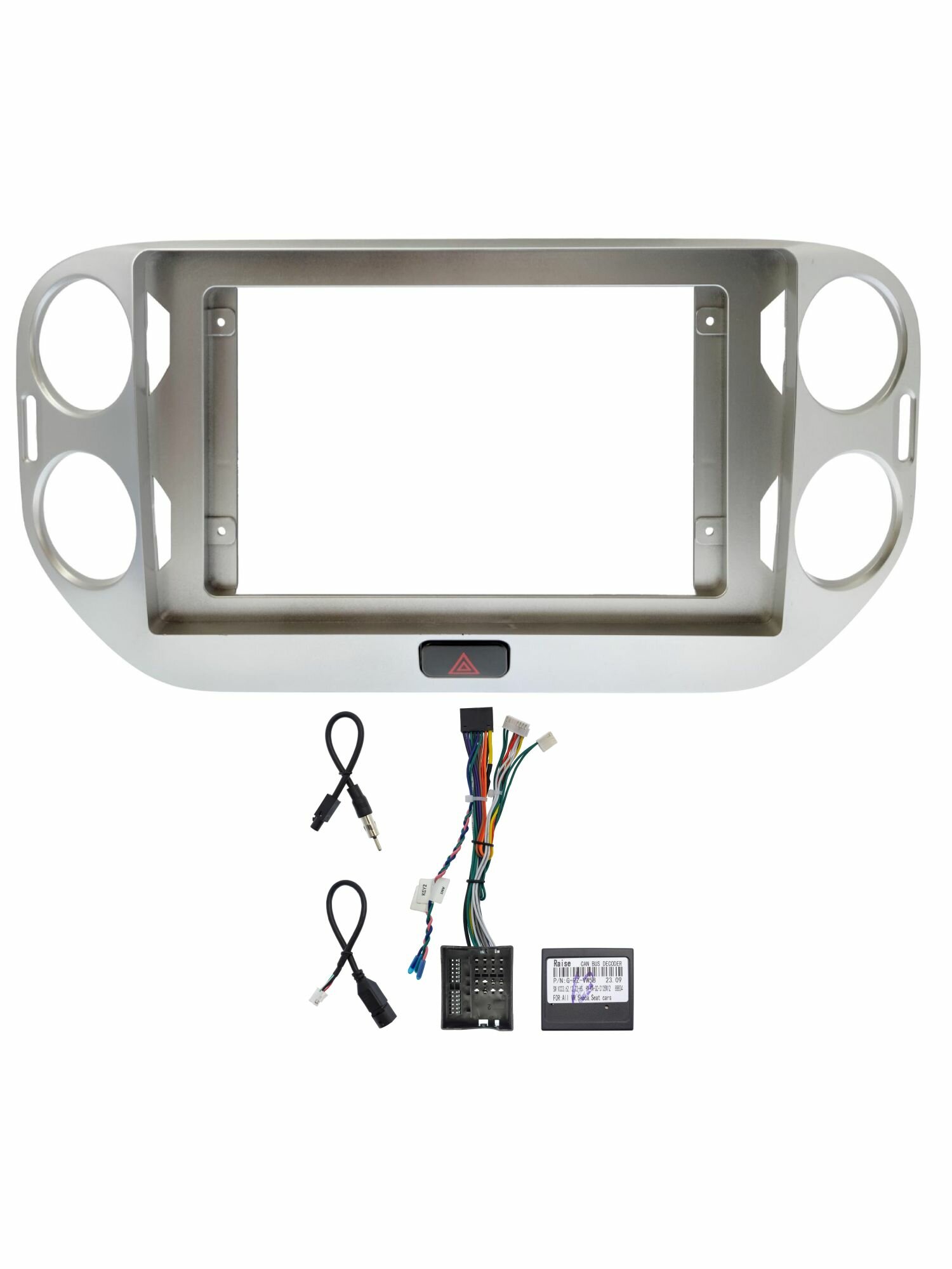 Рамка переходная Volkswagen Tiguan 2011 - 2017 + проводка для 10" магнитолы / Wide Media