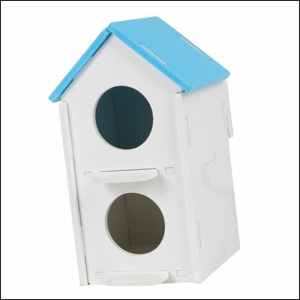 Эксклюзивное синее гнездо для птиц с двумя отделениями, предназначенное для отдыха и выведения птенцов