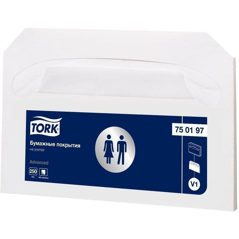Одноразовые покрытия на унитаз TORK V1 250Л/УП 750197