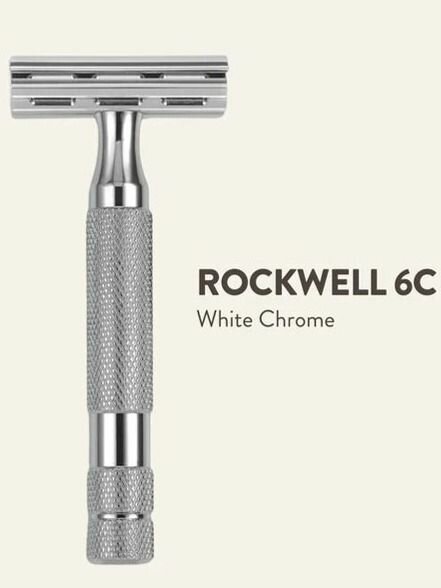 Безопасная бритва Rockwell 6C, белый хром