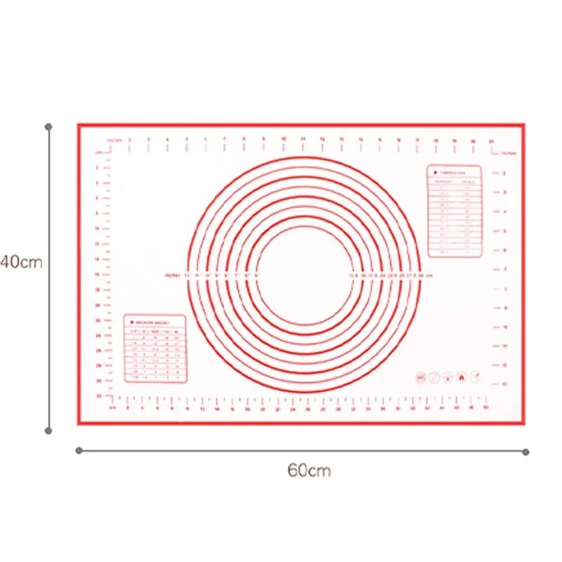 Силиконовый коврик для выпечки 60x40см Red Thick