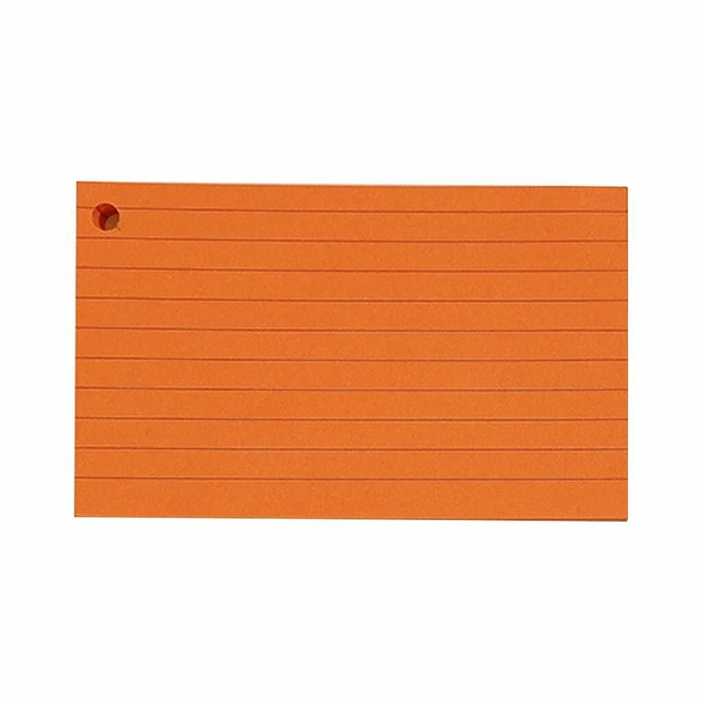 Карточки для заметок с линиями и кольцами для изучения и презентаций, Оранжево-красный