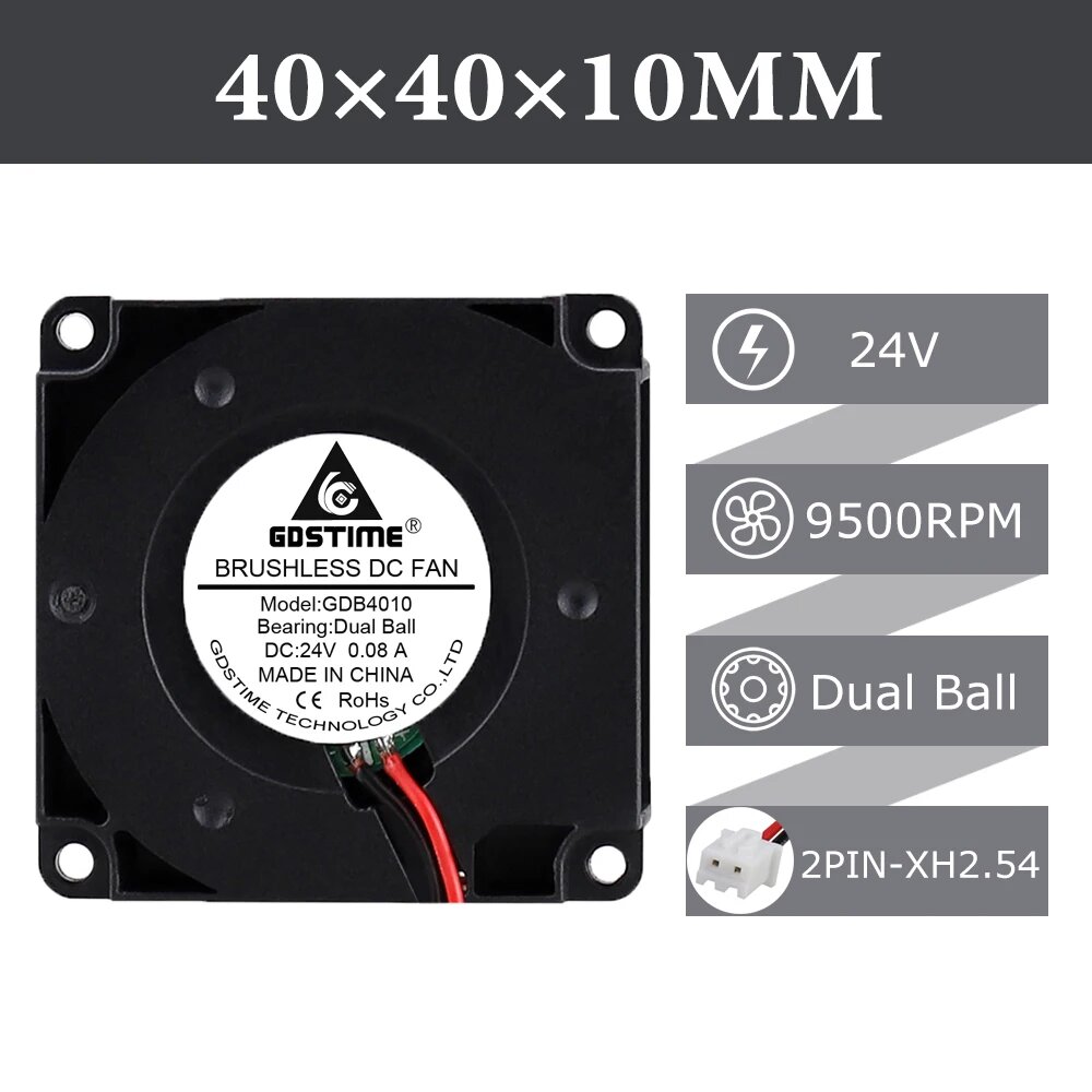 Вентиляторы Gdstime GDB4010 для 3D-принтеров 24V Dual Ball