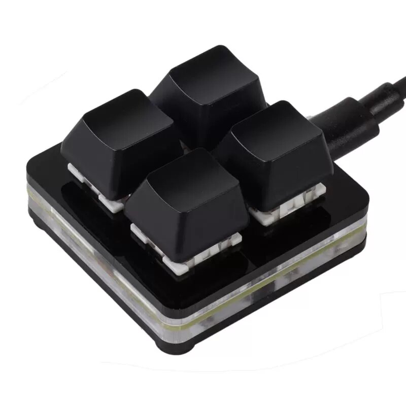 Мини-клавиатура с 4 клавишами, двойным рядом, функциями записи, отключения звука, пылезащитой, механическая, с