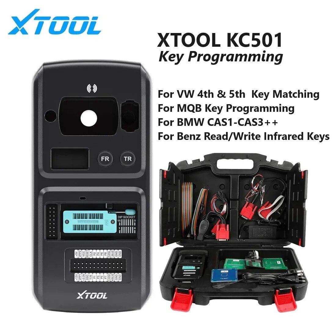 XTOOL KC501 Профессиональный программатор автомобильных ключей и чипов для Benz Инфракрасный ключ ECU Reader EEPROM Чип чтения работает с X100PAD3 MAX