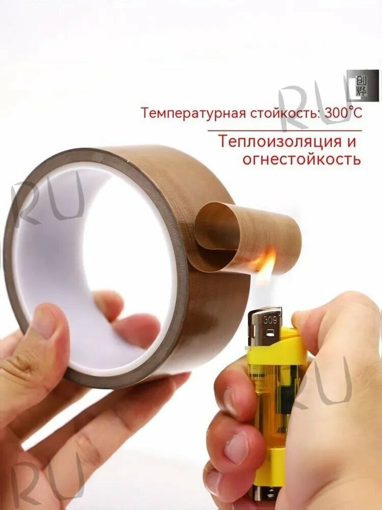 Лента из фторопласта для изоляции и защиты от высоких температур, устойчивая к истиранию и прилипанию
