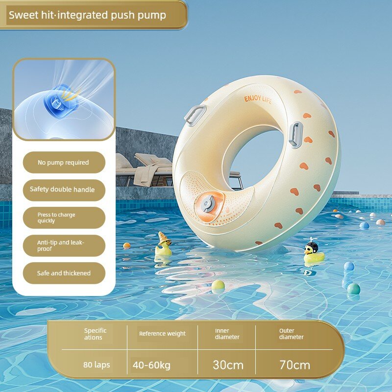 Swimming Ring for Adults and Children, Thickened Anti-Rollover Life-Saving Equipment for Men and Women,
