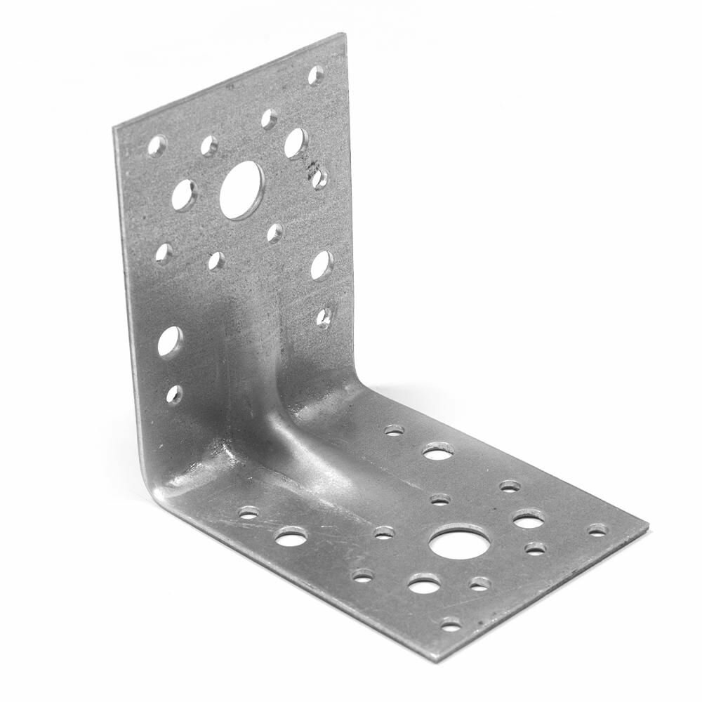 Уголок крепежный Daxmer размер 105х105х90 мм, толщина 2.0 мм, оцинкованный, усиленный