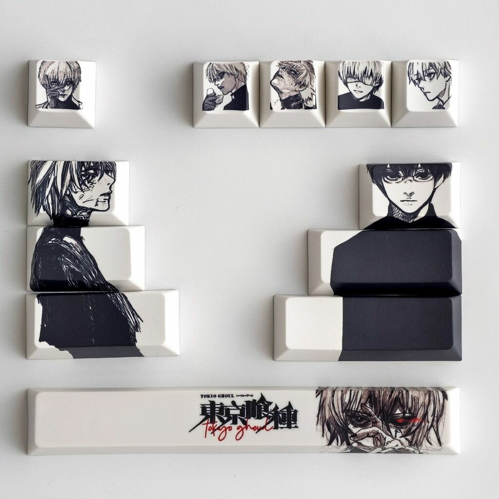 Клавиши Kaneki Ken, 12 клавиш, профиль Cherry, персонализированные аниме-игровые клавиши PBT, для самостоятельной сборки механической клавиатуры