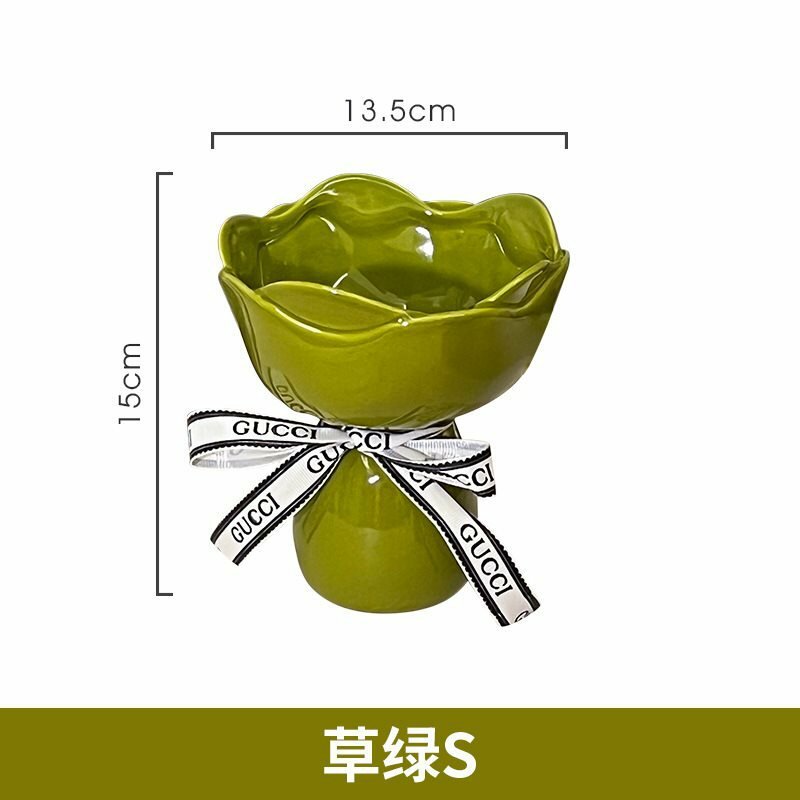 Винтажная керамическая ваза, декоративное украшение, легкая роскошь, маленькая ваза для цветов, высокая эстетика, свадебный подарок